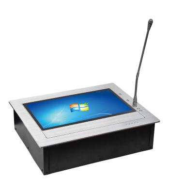 Cina Paperless Conference System Equipped Ultrathin Flip Up Monitor Lift Hidden Desk Monitor Lift in vendita