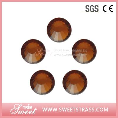China IronOn Strass Factory Wholesale Rhinestones Hot Fix Gemstones Dance Sports Wear Accessories Smoked Topaz Bling Trim for sale