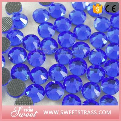 China DMC Hotfix Sapphire Sparkle Stones Dress Trim Dance Wear Bling Leotard Accessories Bikini Trims Atelier Handmade Craft for sale