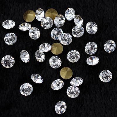 China Glass Crystal Point Back Rhinestone Beads Glue on Round Shape Non Hot Fix Craft Ornament Bags Shoes Makeup Trimming for sale