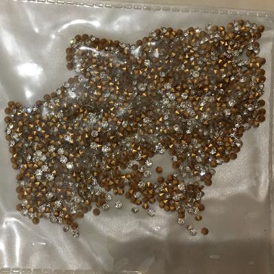 China Sweet Strass Crystal Gold Base Glass Chatons Non Hot Fix Rhinestones Bling Life Shimmering Trims Accessories for sale