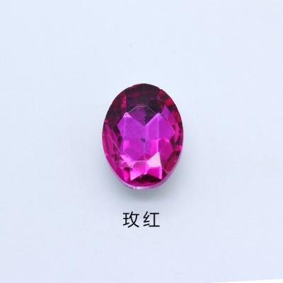 China Crystal Ellipse Point Back Glue on Rhinestones Oval Silver Base Strass Faceted Glass Beads Studs Trim Sweater Show Wear for sale