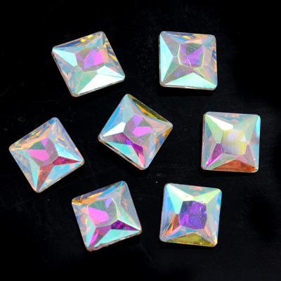 China Point Back Glass AB Color Non Hotfix Strass Right Square Shaped Originally from Factory Garment Accessories Shoes Trims for sale