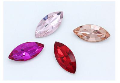 China Marquis Horse Eye Point Back Shaped Glass Glue on Rhinestones Sparkle Shine Accessories Latin Dress Costumes Handbags for sale