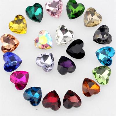 China Point Back Heart Shaped Glass Glue On Rhinestones Swimming Suits Leotard Costumes Digital Products Accessories Trimmings for sale