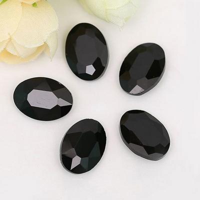 China Flat Back Oval Ellipse Glass Glue on Rhinestones Fashion Hair Cosmetic Digital Products Decoration Dotted Trims Garment for sale