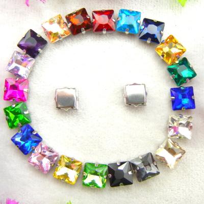China Samba Couture Fashion Carnaval Bodysuit Sew on Rhinestones Square Silver Claws Crystal Beads Accessories Stage Wear Trim for sale