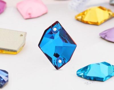 China Flat Back K9 Glass Jewelry Accessories Garment Trims Beads 2 Holes Sew on Rhinestones Ornament Strass Sewing Crystals for sale
