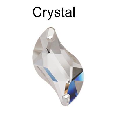 China Glass Rhinestones 2 Holes Sewing Trims Flat Back Leaf Sew on Beads Crystal AB Jewelry Accessories Apparel Embellishment for sale