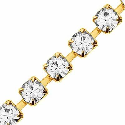China Gold Plated Stone Cup Chain Textile Decoration Gold-Plated Brass Crystal Rhinestone Cup Chain for sale