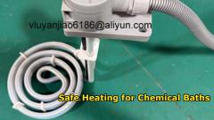 2kw L Shaped Round Type PTFE Immersion Heater For Electroplating Bath
