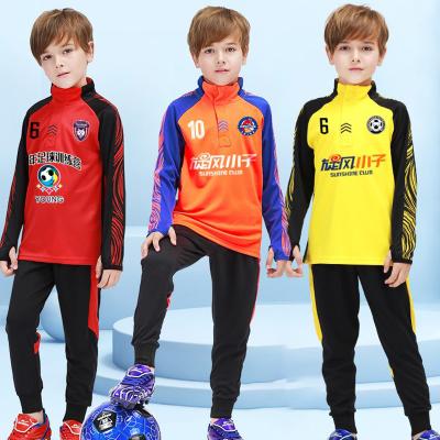 China Children's football training clothes set men's customized long-sleeved team coat boys girls sports soccer jersey autumn winter for sale