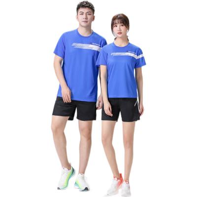 China New badminton suit men and women's summer tennis sets short sleeve skirt sports training competition team uniform customization for sale