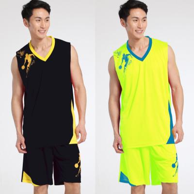 China Adults Men's basketball uniform club teams jersey breathable sets playing game training basketball jersey on ready stock design for sale
