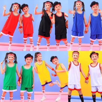 China Model 2021 children's clothing various colors quick drying loose and comfortable basketball casual short sleeved shorts set for sale