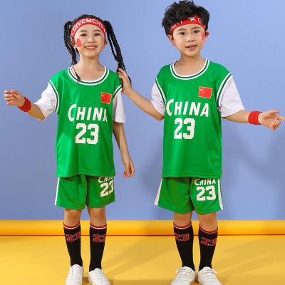 China Kids basketball suit set Boys and girls jerseys Sports School leave two kids  23 for sale