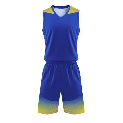 China Men Custom Sublimated printing cutting yellow Basketball Uniform of men accept the logo added for sale