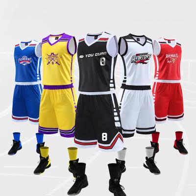 China Wholesale blank basketball uniforms cheap design Polyester Material Uniforms Quick-drying accept custom logo printing for sale