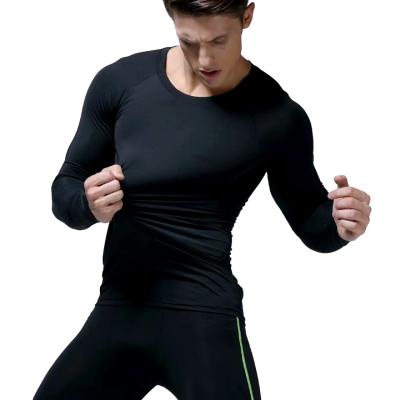 China Light board sports fitness short-sleeved t-shirt men's round neck stretch training exercise tights multi color customized logo for sale