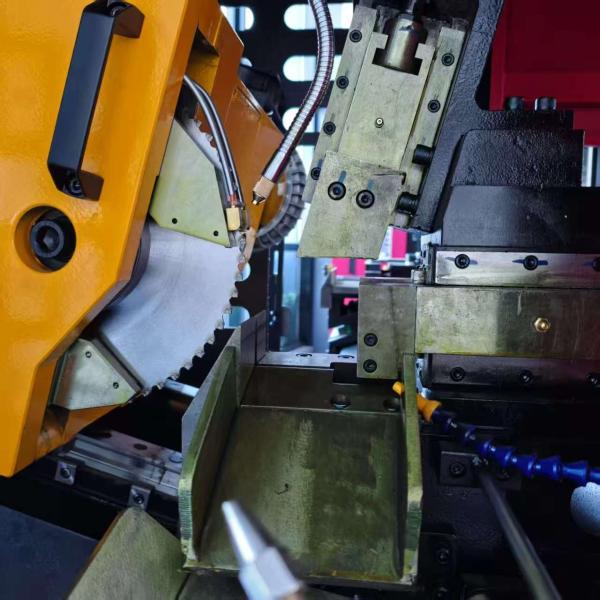 Quality Angled Push CNC Circular Saw Machine Red Black Industrial Circular Saw for sale