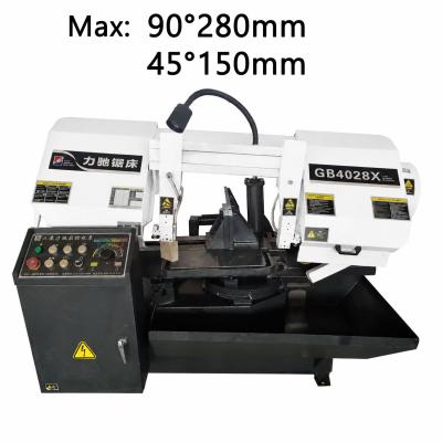 China GB4028X 45 Degree Angle Horizontal Metal Cutting Band Saw With Swivel Head for sale