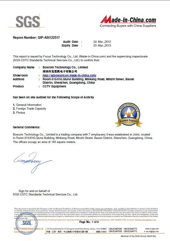  - BOSCOM TECHNOLOGY CO., LIMITED