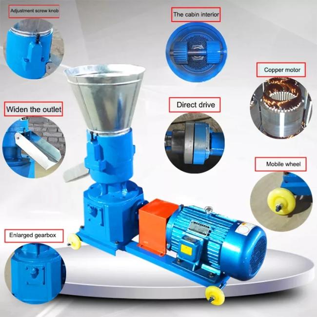 80-100kg/Hour Animal Feed Pellet Production Machine For Cattle Feed