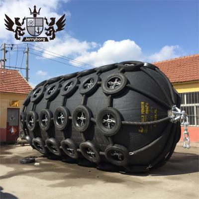 China ISO 17357 Standard 50kPa/80kPa Yokohama Rubber Fender With Tyre and Chain Marine Floating Fender for sale
