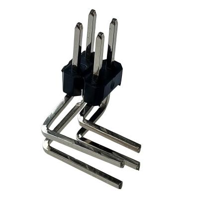 China 2.54mm Pitch 2×2Pin Dual Row Single Body Custom Special-shaped Pin Header for sale