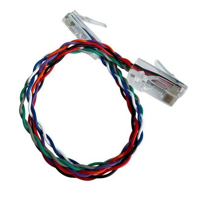China CAT6 RJ45 Drone Wiring Harness | 1061 Wire 4-Pair 8-Core Twisted | Gold-Plated Transparent Connector for sale