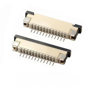 China 1.0mm FPC Connector With Lock, Top & Bottom Mount Half Welding Tab, 2.5mm Plastic Height for sale
