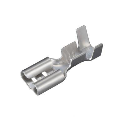 China 250 (6.35×0.8mm) High-Leg Female Receptacle Terminal, 16–12 AWG (1.3–3.3mm²) Crimp, Tape & Reel Packaging for sale