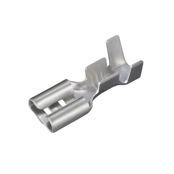 Quality 250 (6.35×0.8mm) High-Leg Female Receptacle Terminal, 16–12 AWG (1.3–3.3mm²) Crimp, Tape & Reel Packaging for sale