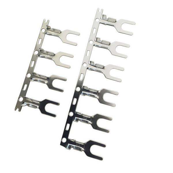 Quality 4.2mm Y Type Fork Terminal, Vertical Strip, Brass Raw Non-insulated Spade Terminal for sale