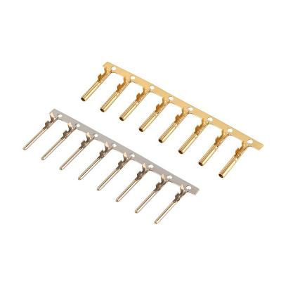 China 1.5mm Round Tube Type Terminal Male & Female Set | Brass Nickel Plated Male & Unplated Brass Female for sale