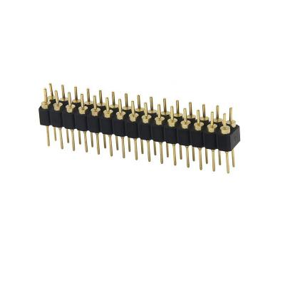 China 2.54mm Double Row Dome Head Dual Straight Pin Header With Boss for sale