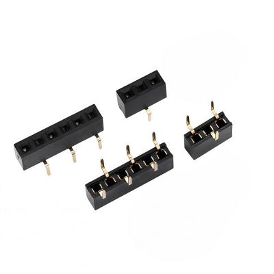 China 2.0mm Pitch Single Row H=4.3mm Outside Bend DIP Female Header, Pin Length 3.4mm Connector for sale