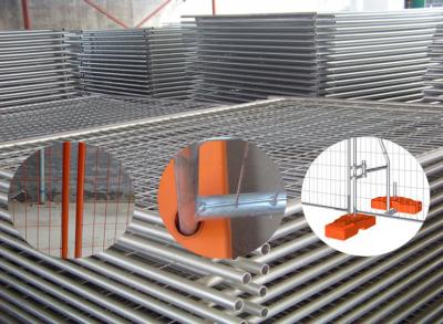 China Windundurchlässiges Privatleben-Zaun 42mm Od im Freien galvanisierte vorübergehenden Zaun On Concrete zu verkaufen
