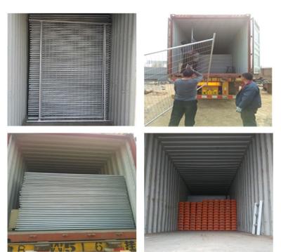 China Windundurchlässiges Privatleben-Zaun 42mm Od im Freien galvanisierte vorübergehenden Zaun On Concrete zu verkaufen