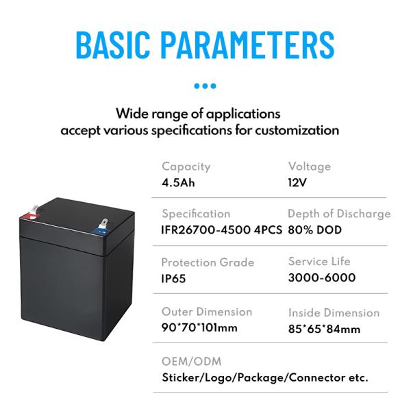 Quality Battery 12v 4.5ah Lifepo4 Battery Pack Lithium Iron Phosphate Deep Cycle for sale