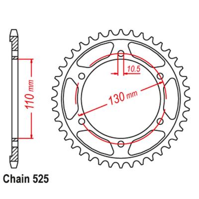 Cina Migliora le prestazioni della tua Yamaha YZF R6 R7 con il nostro 525 41-50T Ladle Aluminium Sprocket in vendita