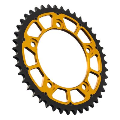 Cina Nero giallo Custom 525 40-48T Spirale in alluminio per Suzuki DL650 DL1000 DL1050 in vendita