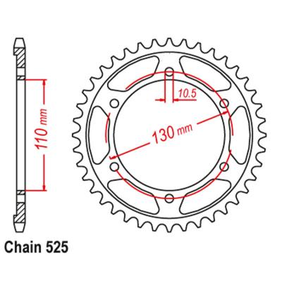 Cina Disegno personalizzato 525 41-50T CNC Sprocket in alluminio per Yamaha YZF R6 R7 MT10 MT07 Custom in vendita