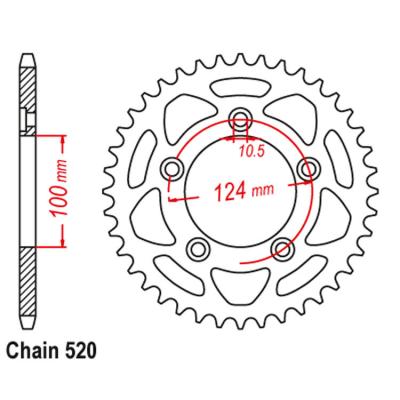 Cina 520 39-48T Sprocket per Ducati 1100 800 Scrambler CNC Materiale di alluminio Disegno personalizzato in vendita
