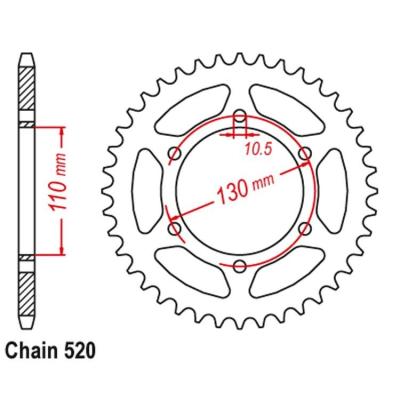 Cina 44 denti moto spirale posteriore in lega di alluminio per Yamaha R3 R25 MT25 MT03 in vendita
