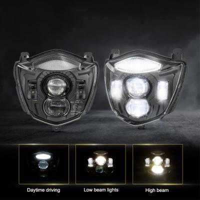 China Black LED Motorcycle Headlight for Yamaha XT660R XT660X Custom Modified Design Upgrade for sale