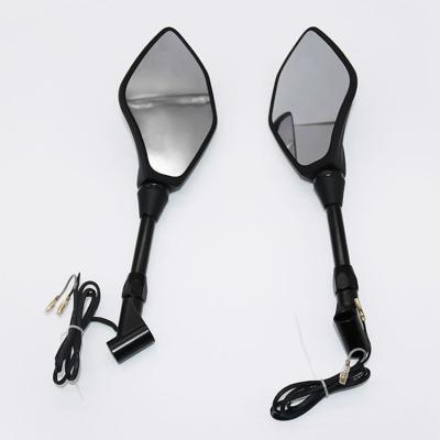 China Long-lasting Performance Universal Motorcycle Side Mirrors with Turn Signals Light for sale