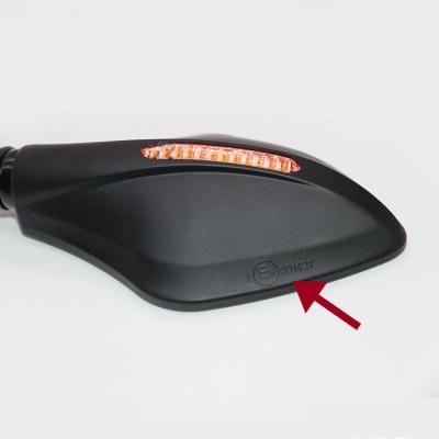 China Long-lasting Performance Universal Motorcycle Side Mirrors with Turn Signals Light for sale