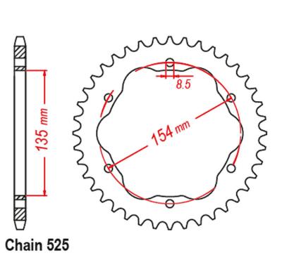 China Melhore o desempenho do seu Ducati com uma roda traseira de alumínio CNC personalizada 525 38-43T à venda