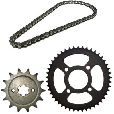 Cina Adatta per Bajaj Boxer 150 Custom Motorcycle Chain e Sprocket Front 14T Custom Design in vendita